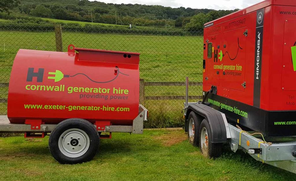 Portable silenced Devon and Cornwall generator hire for weddings